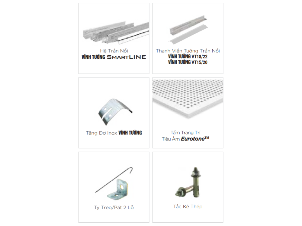 Tấm thạch cao Trang Trí đục lỗ Eurotone™ 9mm (Trần thả) Vĩnh Tường ...